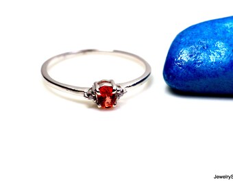 Orange gemstone ring | Etsy