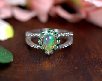 Green Opal Ring | Etsy