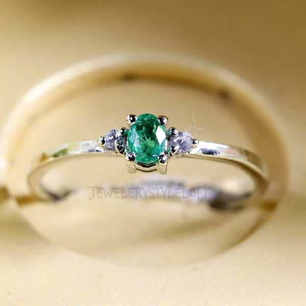 Genuine Emerald Ring - Etsy