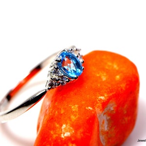 Natural Sky Blue Topaz Ring Anniversary Ring Swiss Blue | Etsy