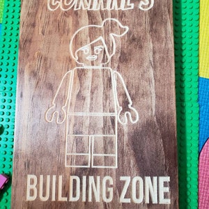 Personalizable- Building Zone Watch Your Step, Wooden Sign, Engraved ...