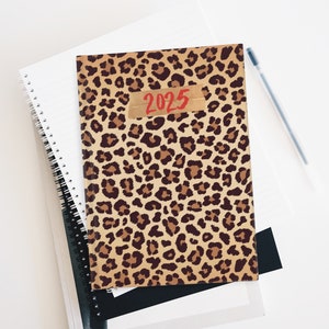 Cheetah Journal Animal Print Notebook Leopard Aesthetic Custom Name ...