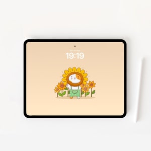 Cute Kawaii iPad Wallpaper, Kawaii Sunflower iPad Wallpaper, Kawaii ...