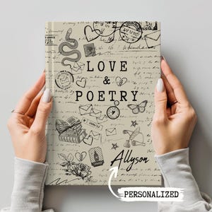 Personalized POETRY JOURNAL Custom Poem Book, WRITING Book, Poetry ...