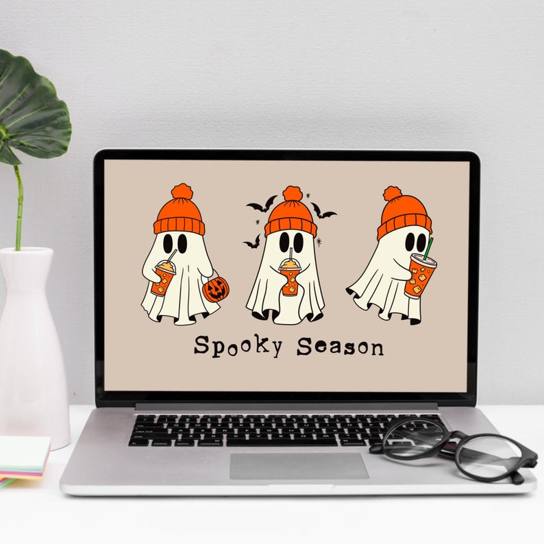 Fall Halloween Computer Desktop Theme Background Wallpaper, Cute ...