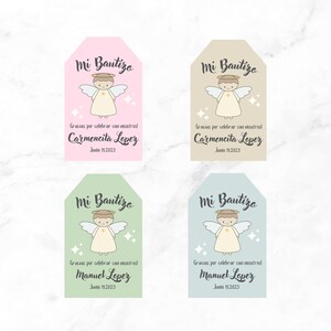 BAPTISM TAGS Thank You Tags Spanish Guardian Angel - Etsy