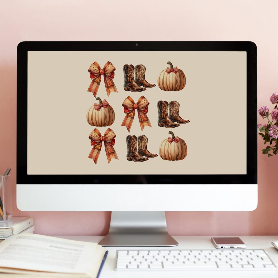 HOWDY PUMPKIN COQUETTE Desktop Wallpaper, Coquette Wallpaper, Howdy ...