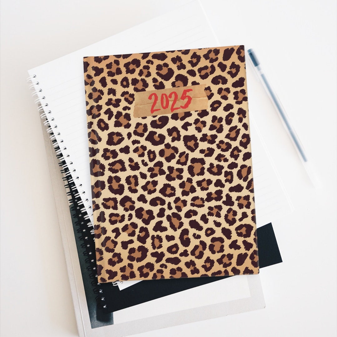 Cheetah Journal Animal Print Notebook Leopard Aesthetic Custom Name ...
