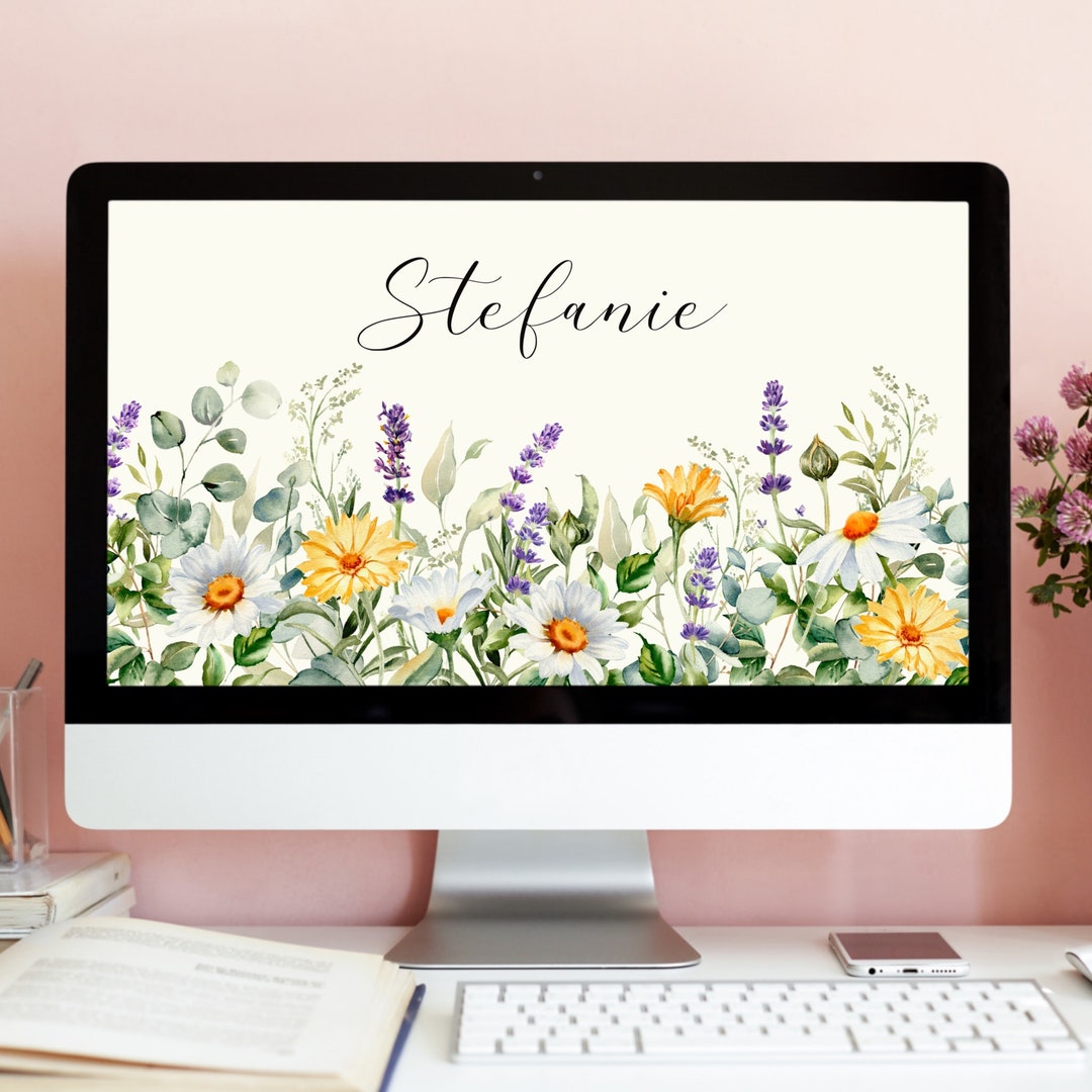 Wildflower Desktop Wallpaper Spring Custom Floral Computer Background ...