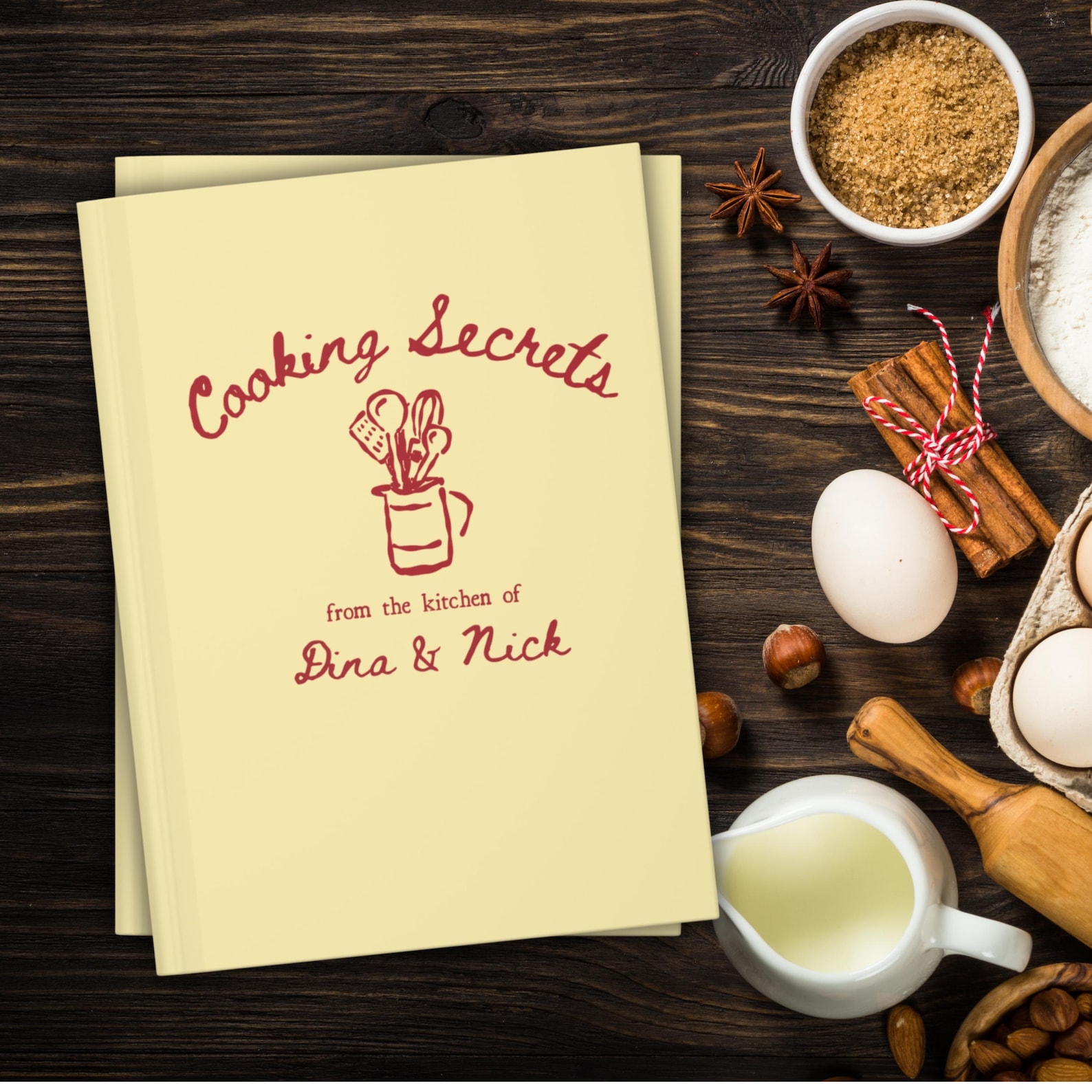 Engagement Gift Recipe Book Personalized Newlywed Gift Custom Cookbook ...