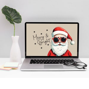 Christmas DESKTOP Background, Cute Cool Santa Laptop Wallpaper ...