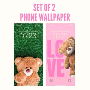 Cute Bear Lockscreen Wallpaper Pack, Instant Download - Etsy