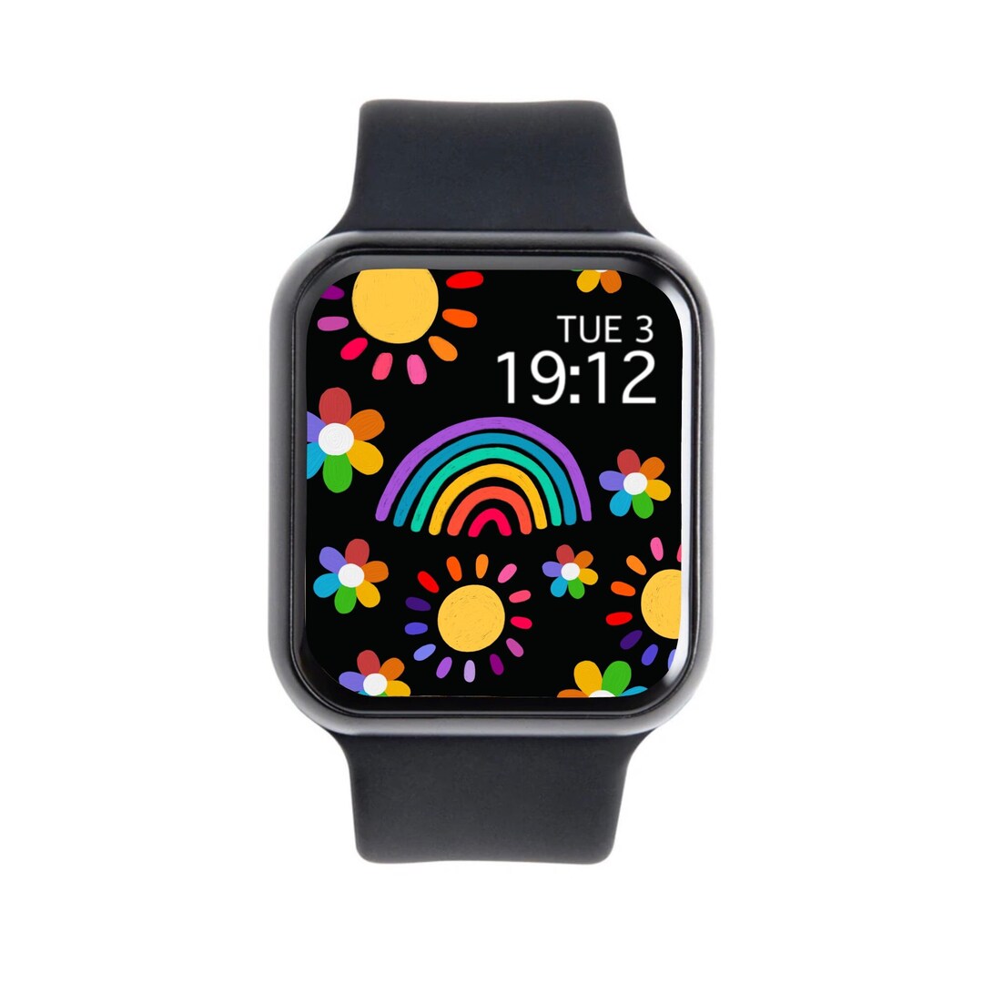 RAINBOW Apple WATCH WALLPAPER Colorful Apple Watch Face Floral Apple ...