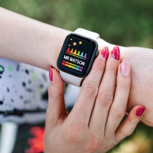Apple WATCH WALLPAPER, TEACHER Watch Face, Personalized, Custom, Crayon ...