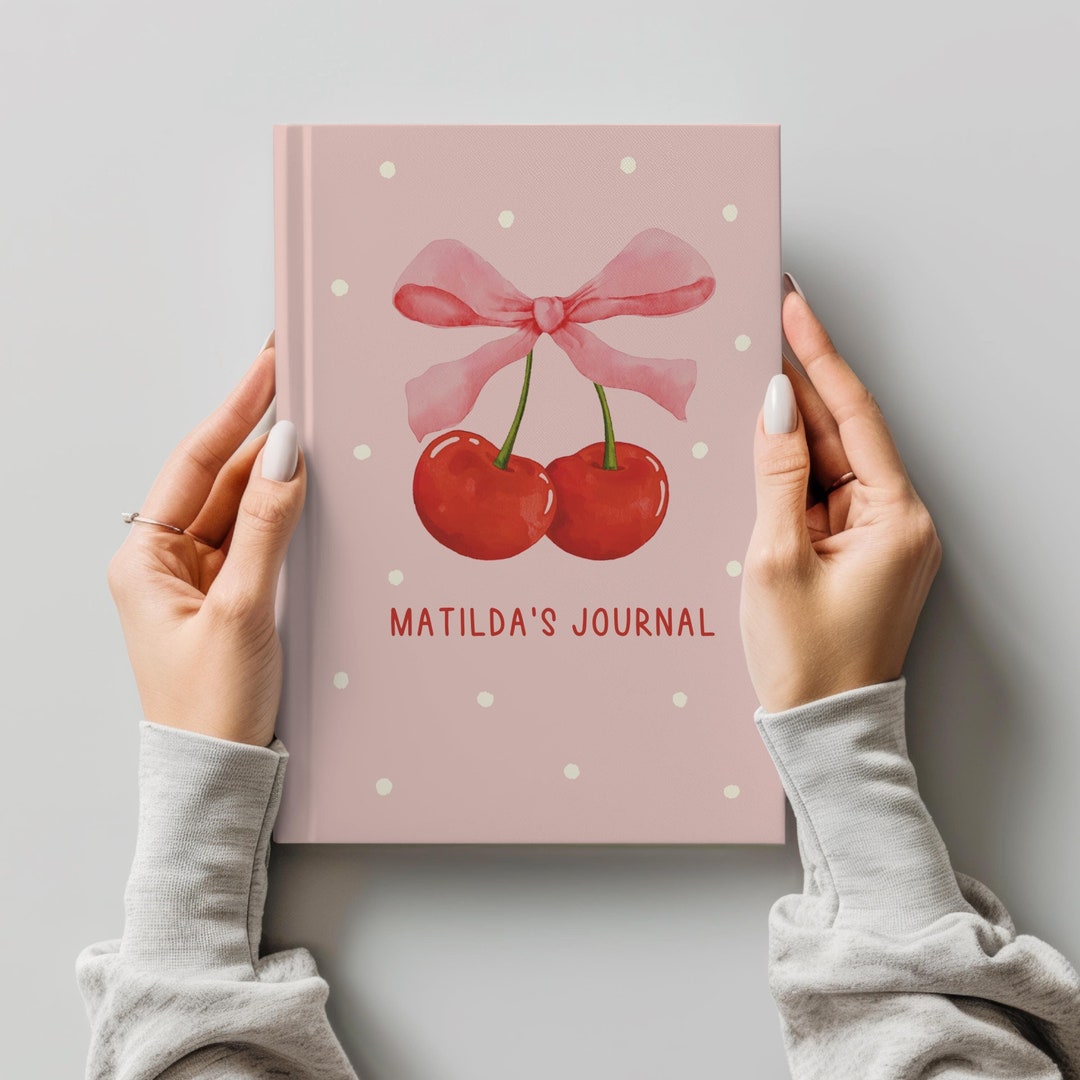 CHERRY COQUETTE Journal BOW Pink Aesthetic Cute Custom Journal ...
