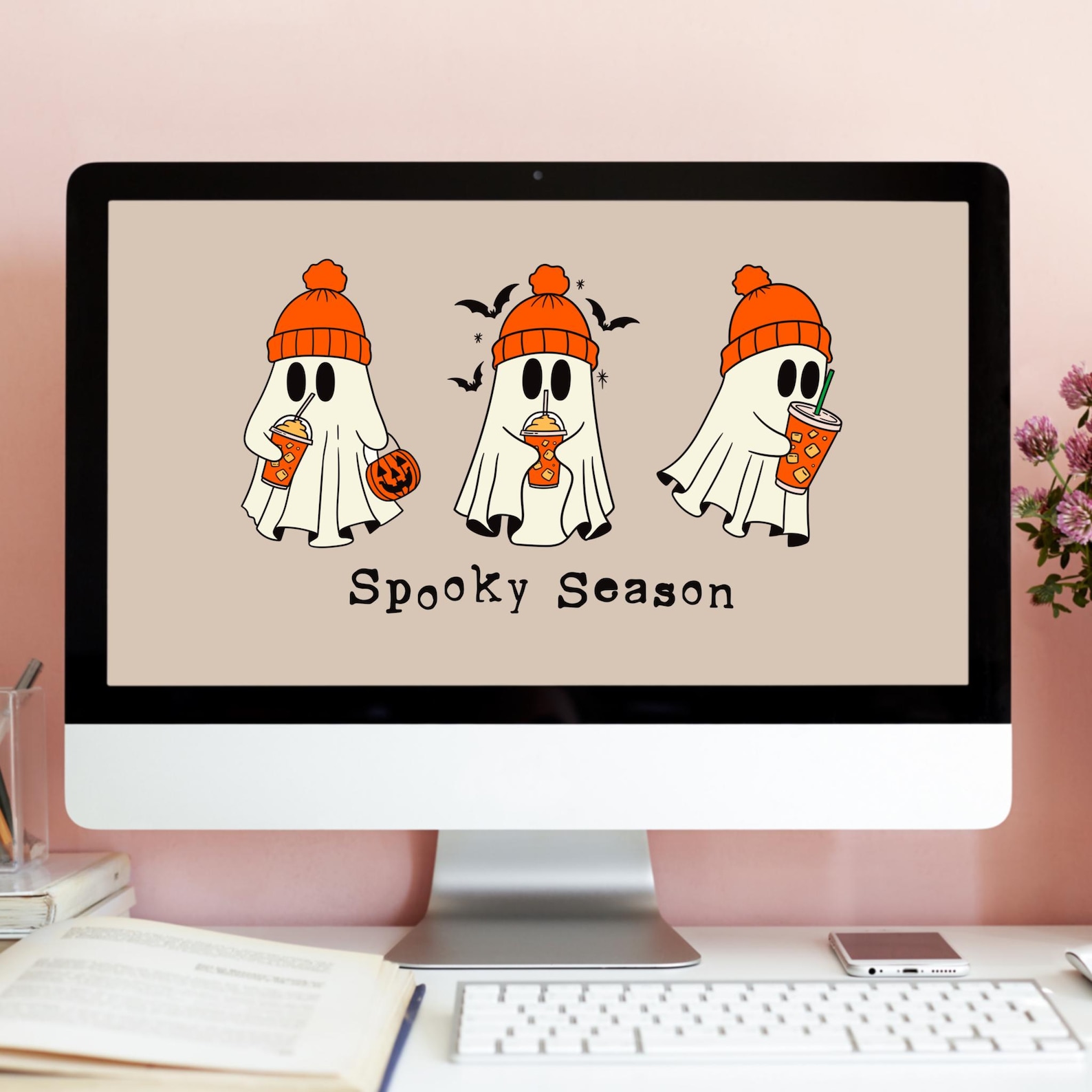 Fall Halloween Computer Desktop Theme Background Wallpaper, Cute ...
