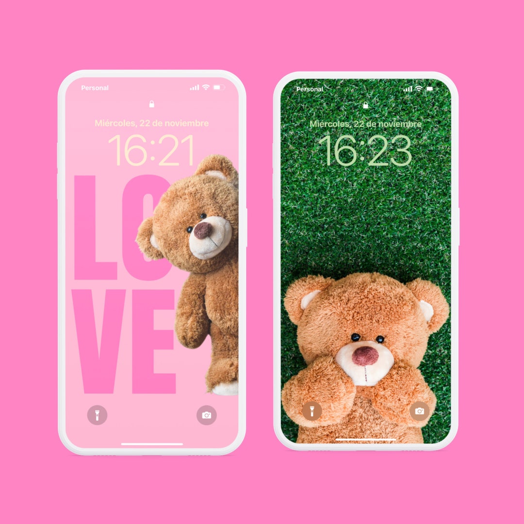Cute Bear Lockscreen Wallpaper Pack, Instant Download - Etsy