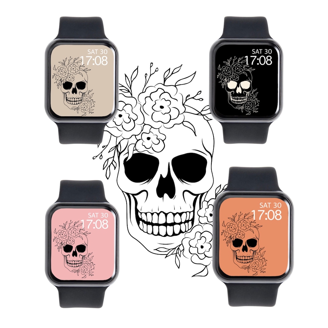 SKULL Apple Watch Face Wallpaper, Halloween Watch Face Wallpaper ...