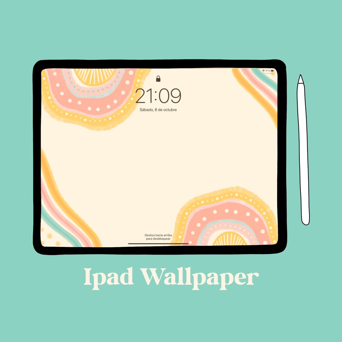 Neutral Beige Rainbow Ipad Wallpaper Rainbow Ipad Wallpaper - Etsy