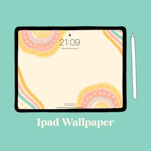 Neutral Beige Rainbow iPad Wallpaper, Rainbow iPad Wallpaper, Boho iPad ...