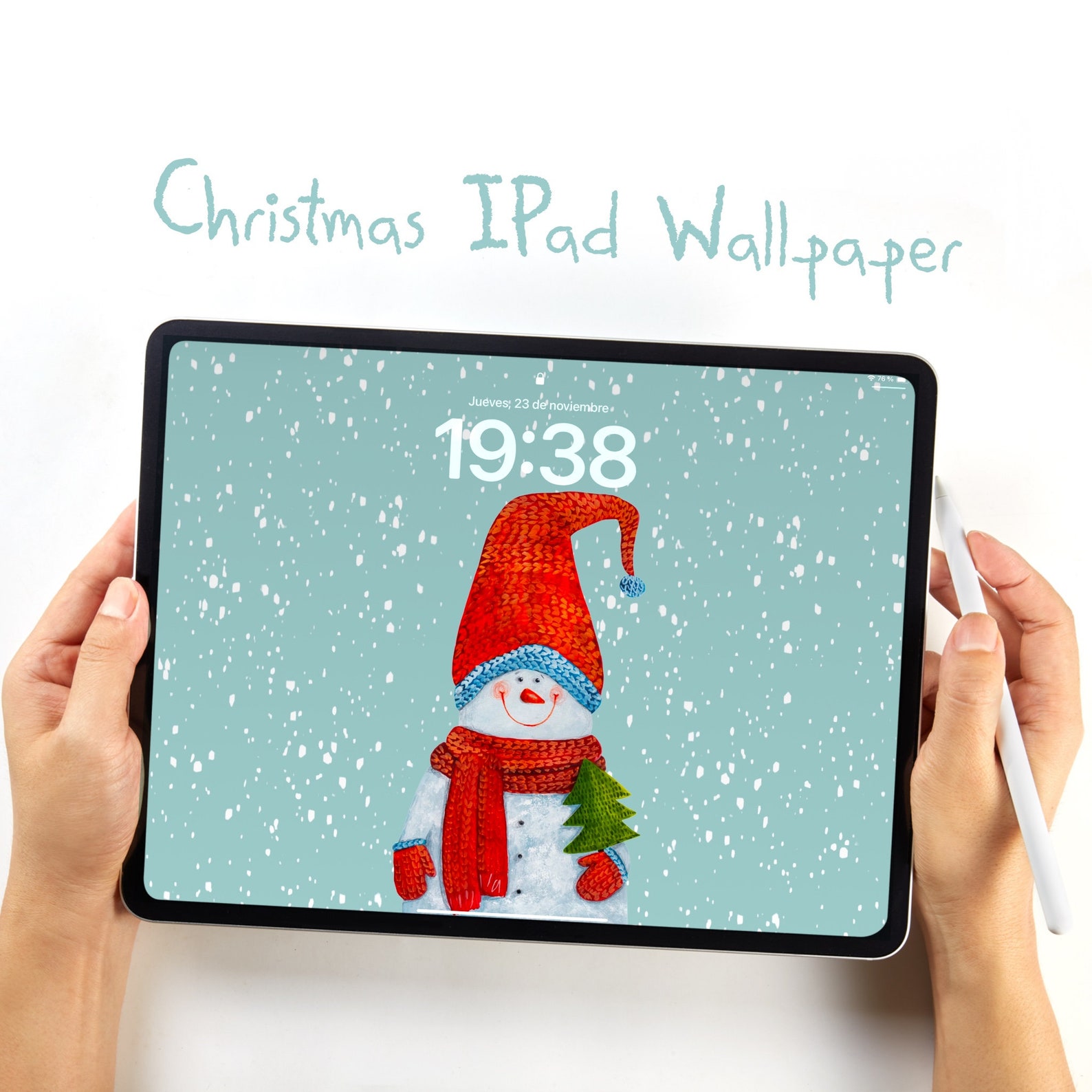 CHRISTMAS iPad WALLPAPER, Christmas iPad Background, Snowman Wallpaper ...
