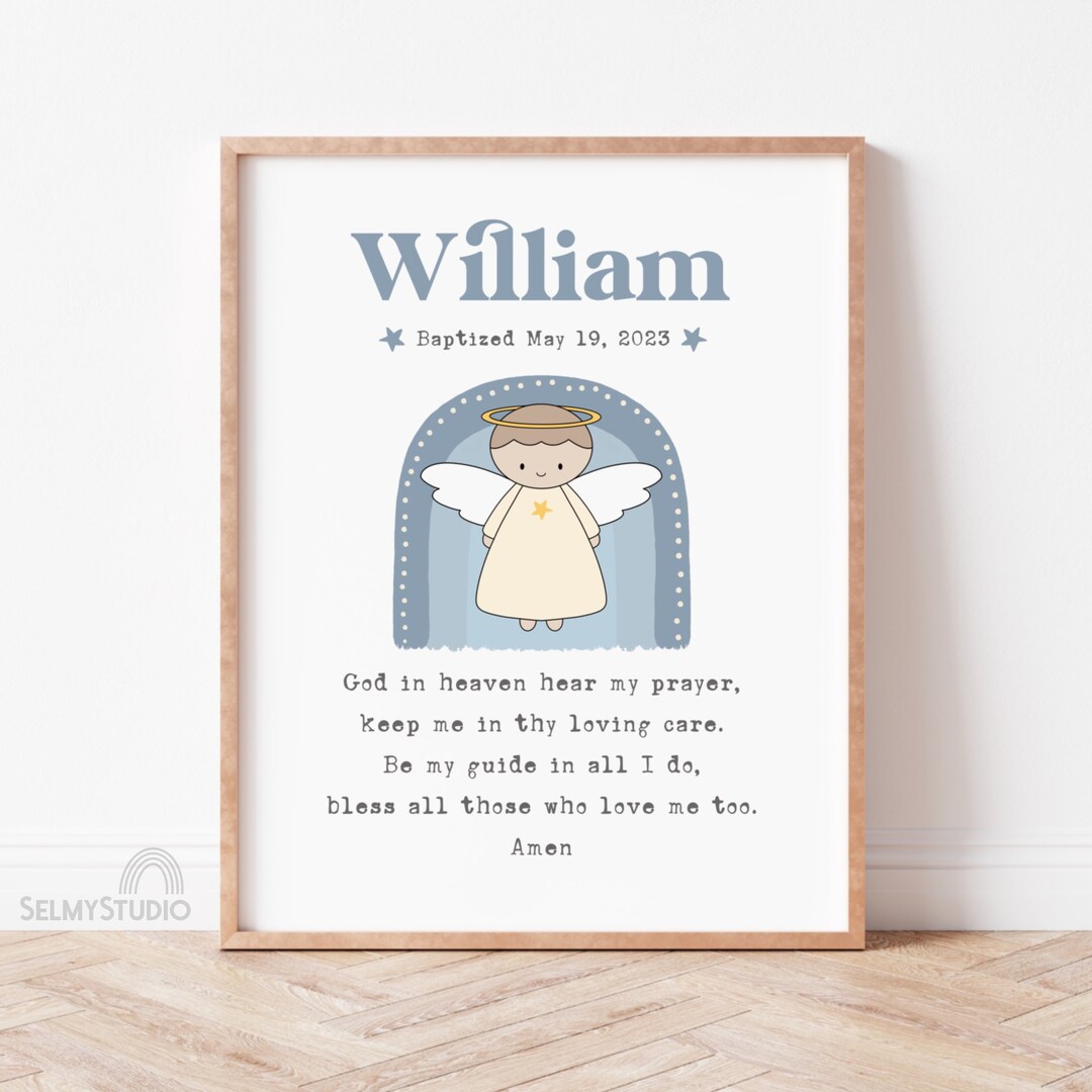 Guardian Angel Baptism Gift Personalized PRINTABLE, New Baby Gift ...