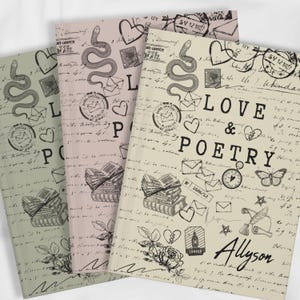 Personalized POETRY JOURNAL Custom Poem Book, WRITING Book, Poetry ...