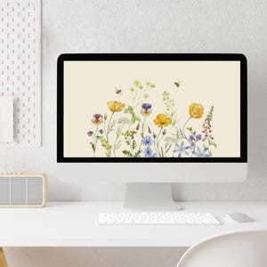 Desktop Wallpaper Wildflower Aesthetic Spring Background Flowers Laptop ...