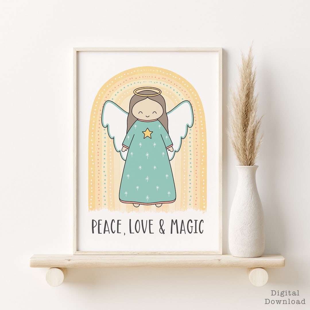 Guardian Angel Printable Catholic Wall Decor Religious Art Guardian ...