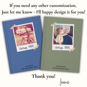 CUSTOM VINTAGE PHOTO and Year Journal Personalized Birthday Gift With ...