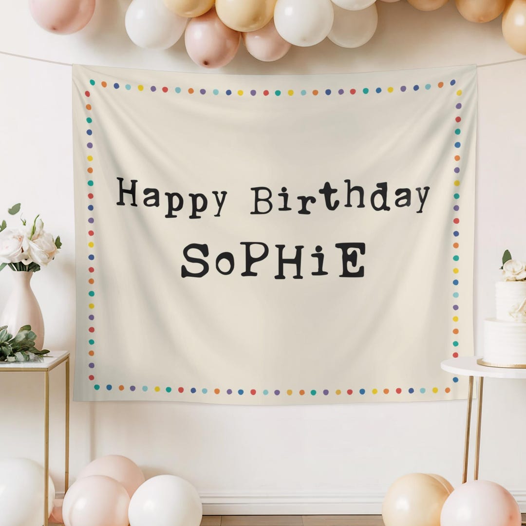 Personalized Birthday Banner: Boho Fabric Party Decor, Custom Name - Etsy
