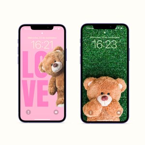 Cute Bear Lockscreen Wallpaper Pack, Instant Download - Etsy