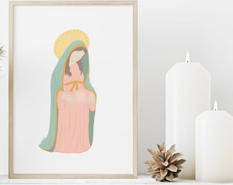 DIGITAL DOWNLOAD, Pregnant Mother, Blessed Mother Printable, Catholic ...