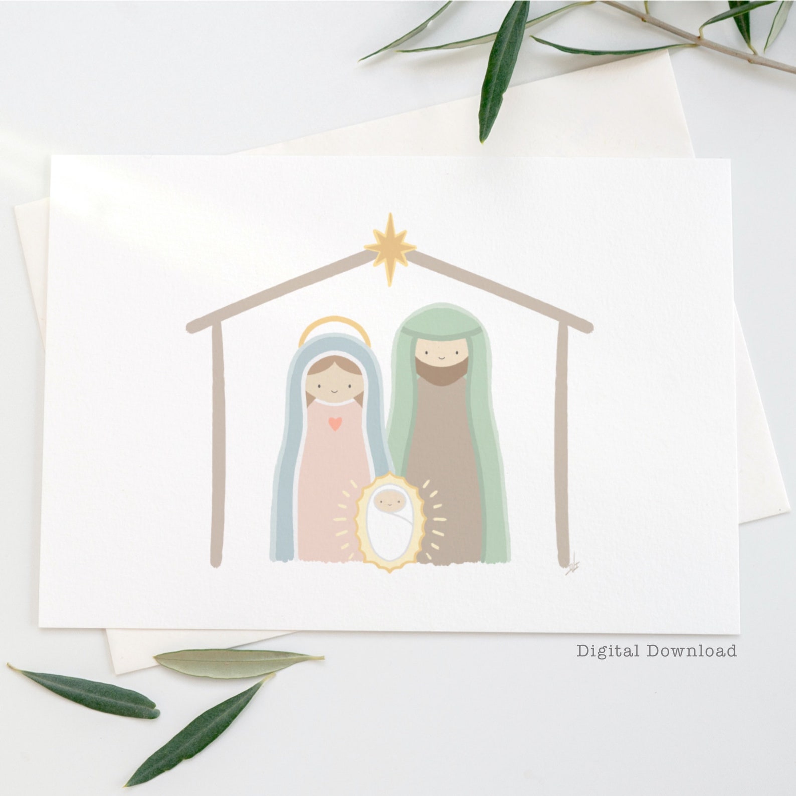 Christmas Nativity Scene Holy Family Digital Print - Etsy