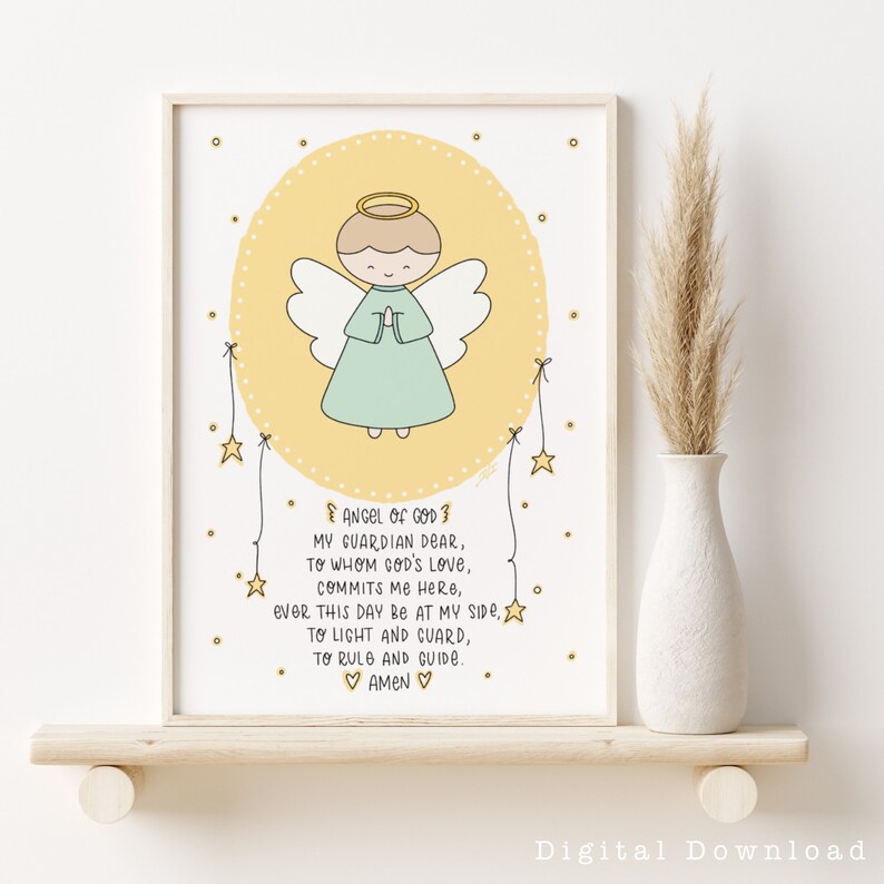 GUARDIAN ANGEL Prayer Catholic Baby Gift Catholic Baby - Etsy
