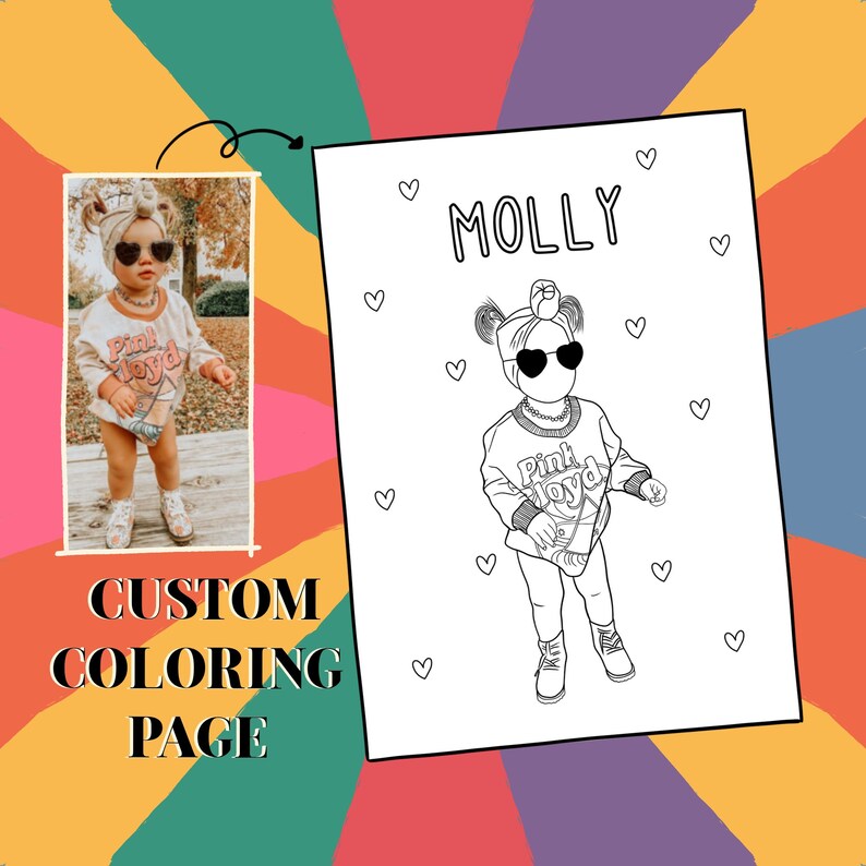 Custom Coloring Page for Kids Personalized Coloring Page for - Etsy