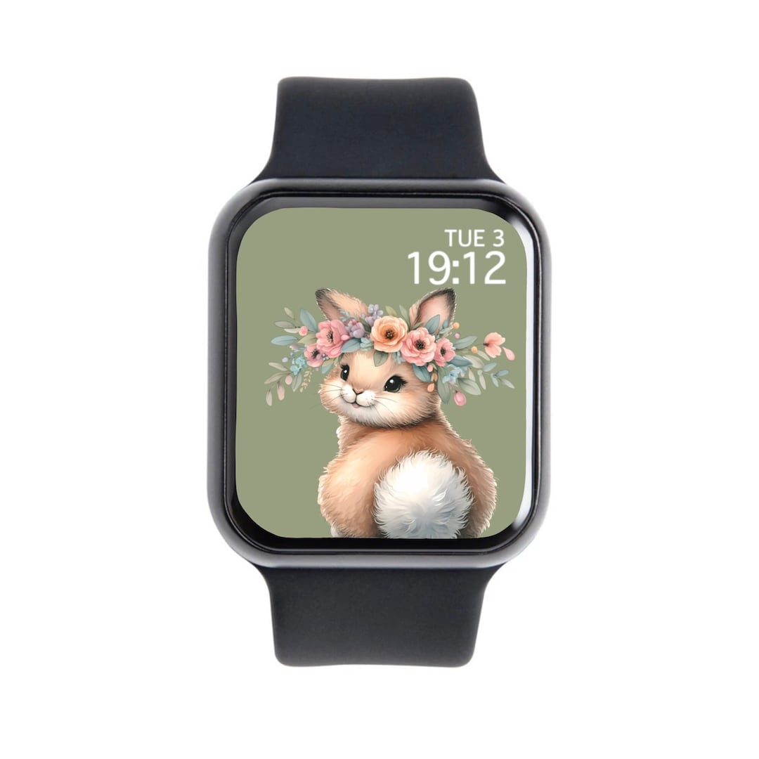 EASTER Bunny Apple WATCH WALLPAPER, Easter Watch Face, Cute Bunny ...