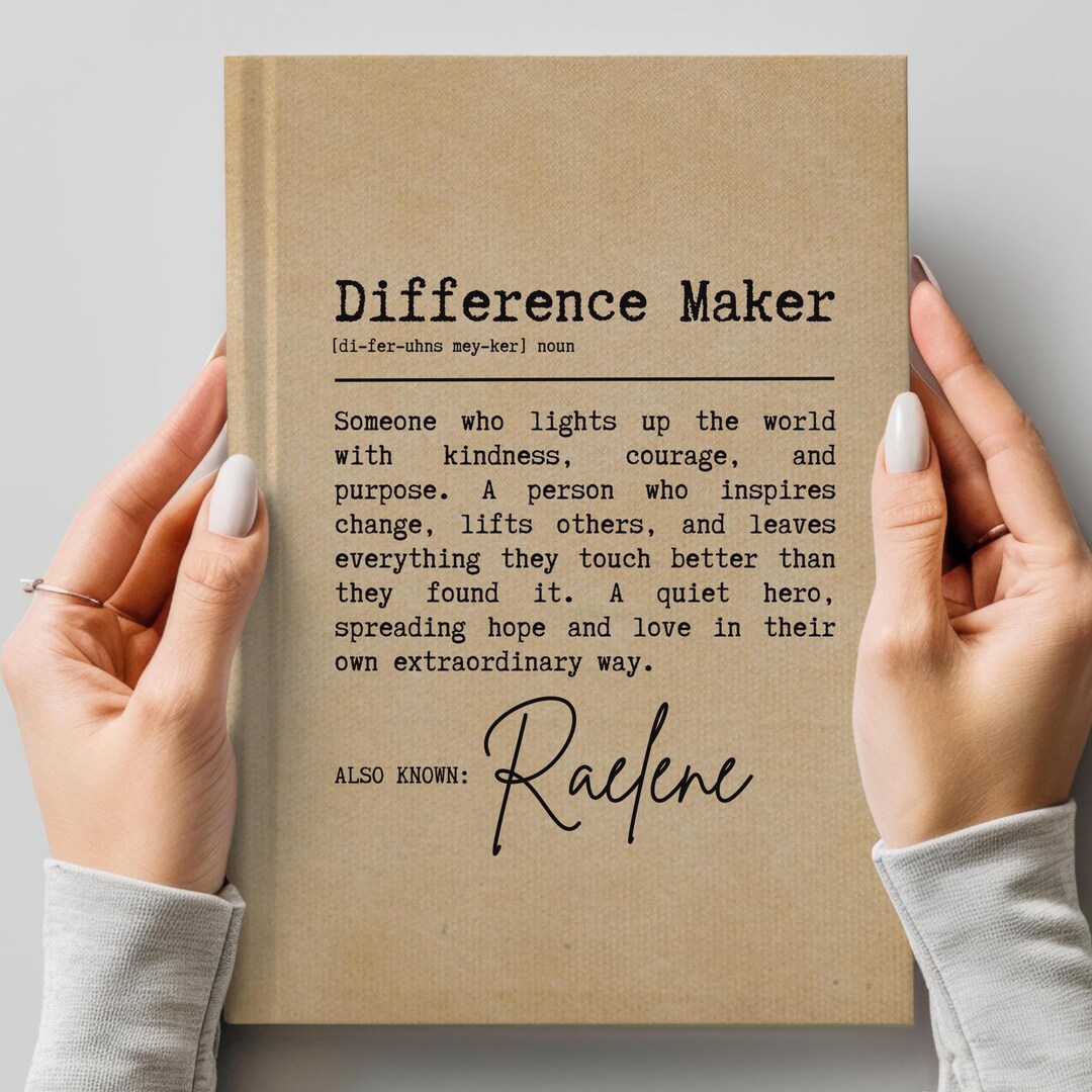 Personalized DIFFERENCE MAKER JOURNAL Custom Difference Maker Gift ...