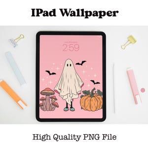 Halloween iPad Wallpaper FALL iPad Wallpaper Pink HALLOWEEN Aesthetic ...