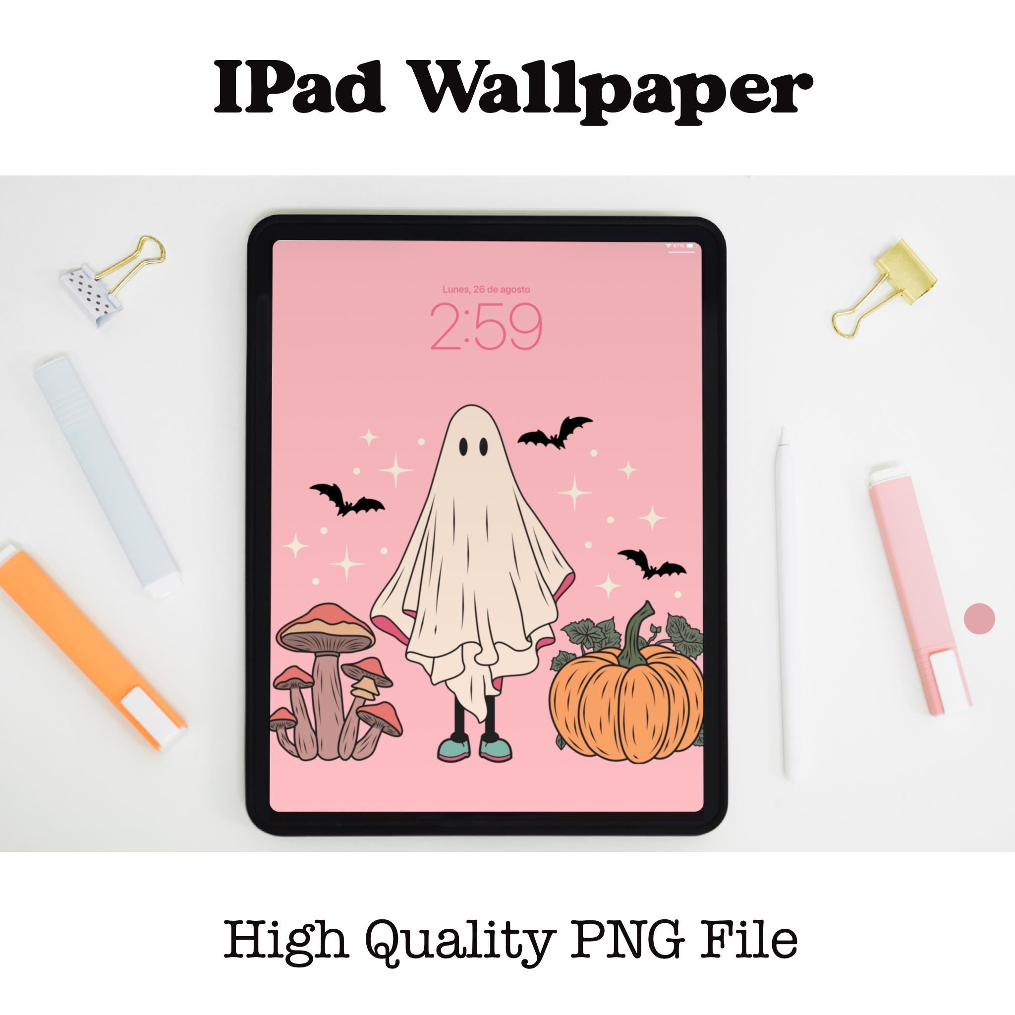Halloween iPad Wallpaper FALL iPad Wallpaper Pink HALLOWEEN Aesthetic ...