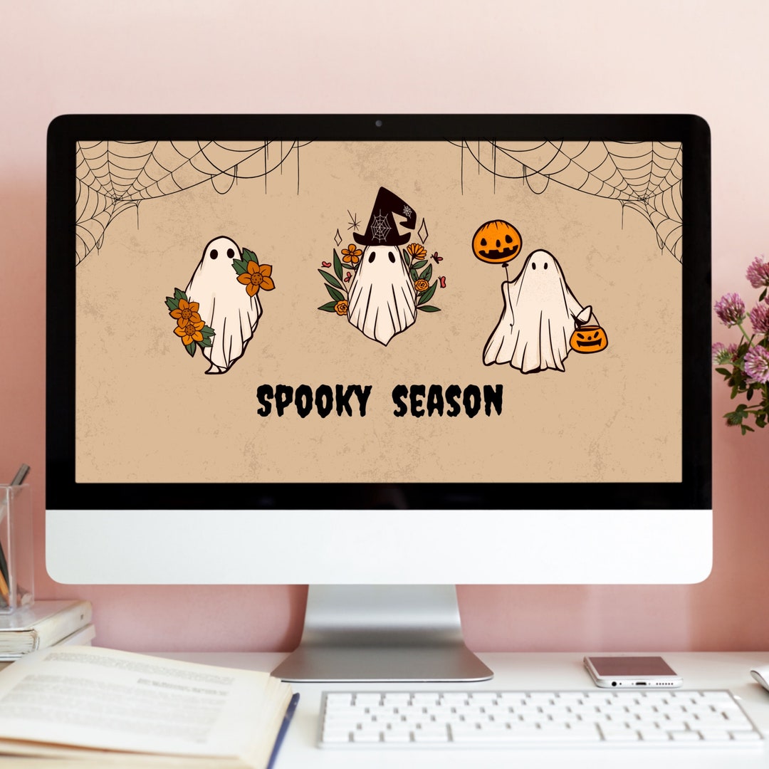 FALL DESKTOP Wallpaper, Halloween MacBook Wallpaper, Ghosts Desktop ...