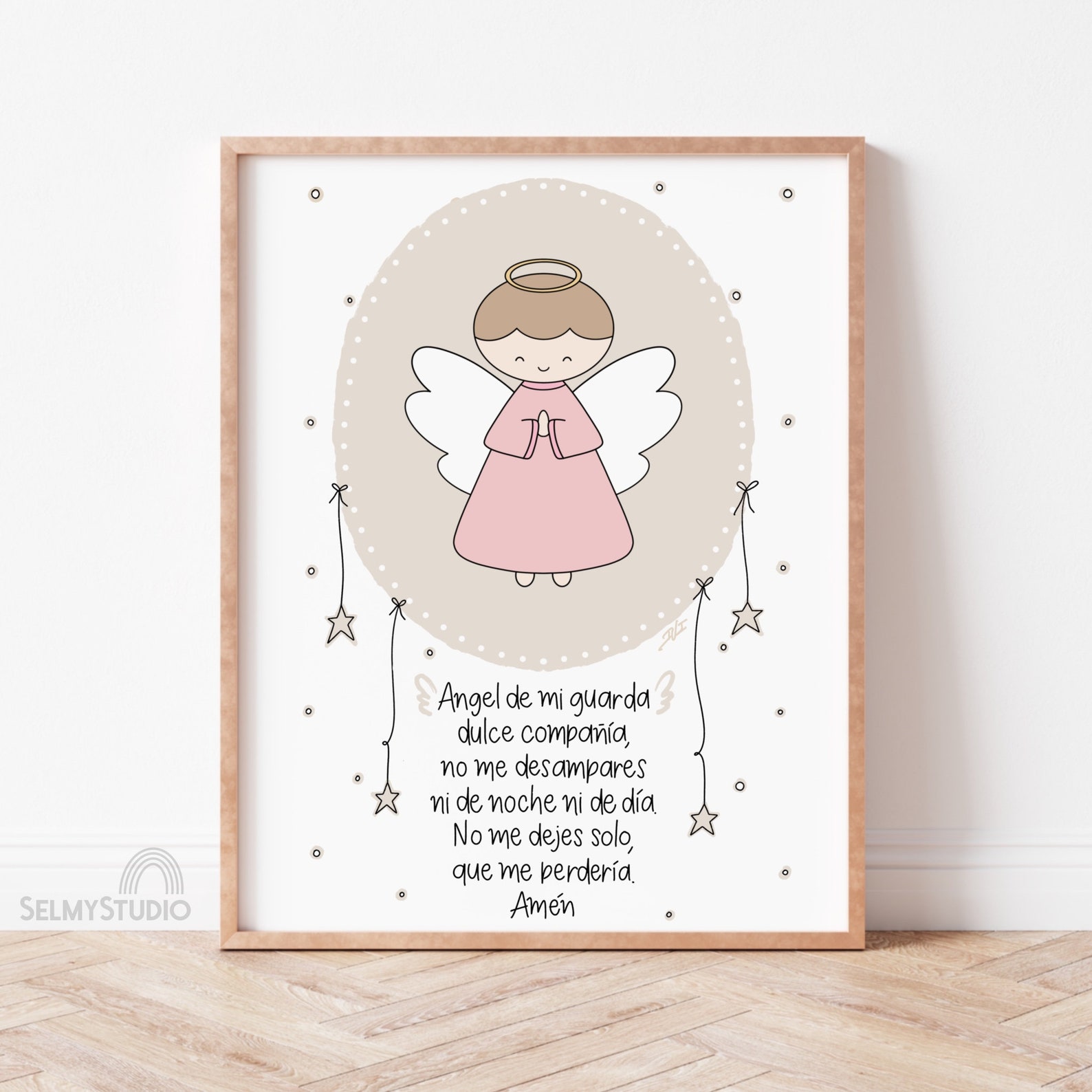 GUARDIAN ANGEL PRAYER in Spanish, Catholic Printable Wall Art for Girl ...