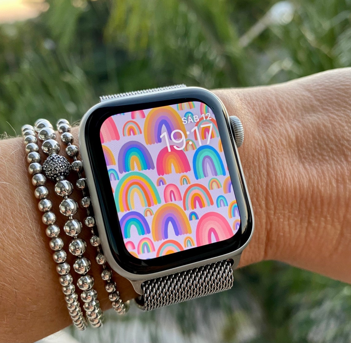 RAINBOW Apple Watch Face Wallpaper DIGITAL DOWNLOAD Apple | Etsy
