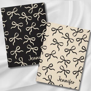 Personalized Pink Bow Journal Cute Aesthetic Notebook Custom Name Gift ...