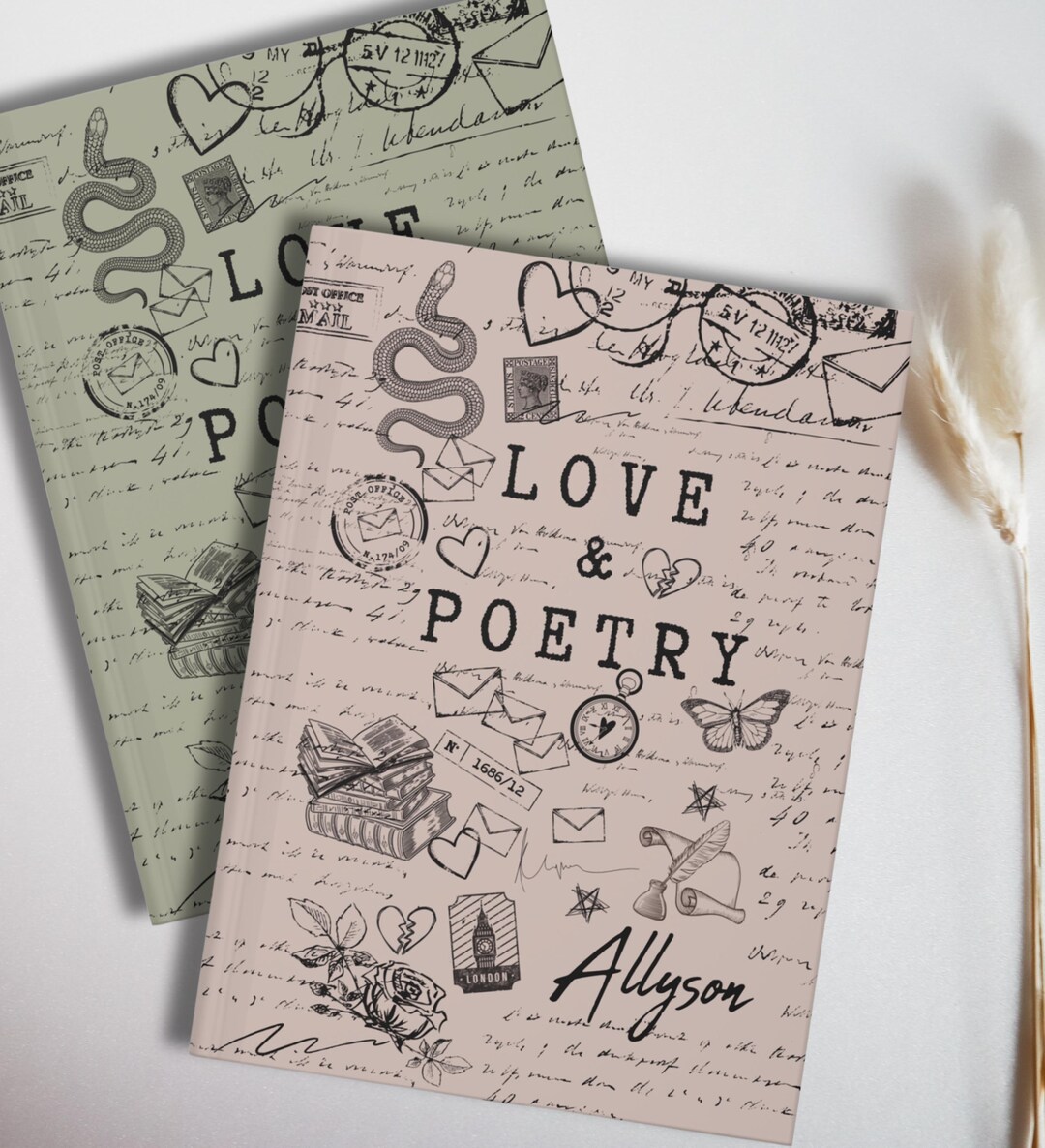 Personalized Poetry Journal Hardcover, Custom Writer Book Gift, Custom ...