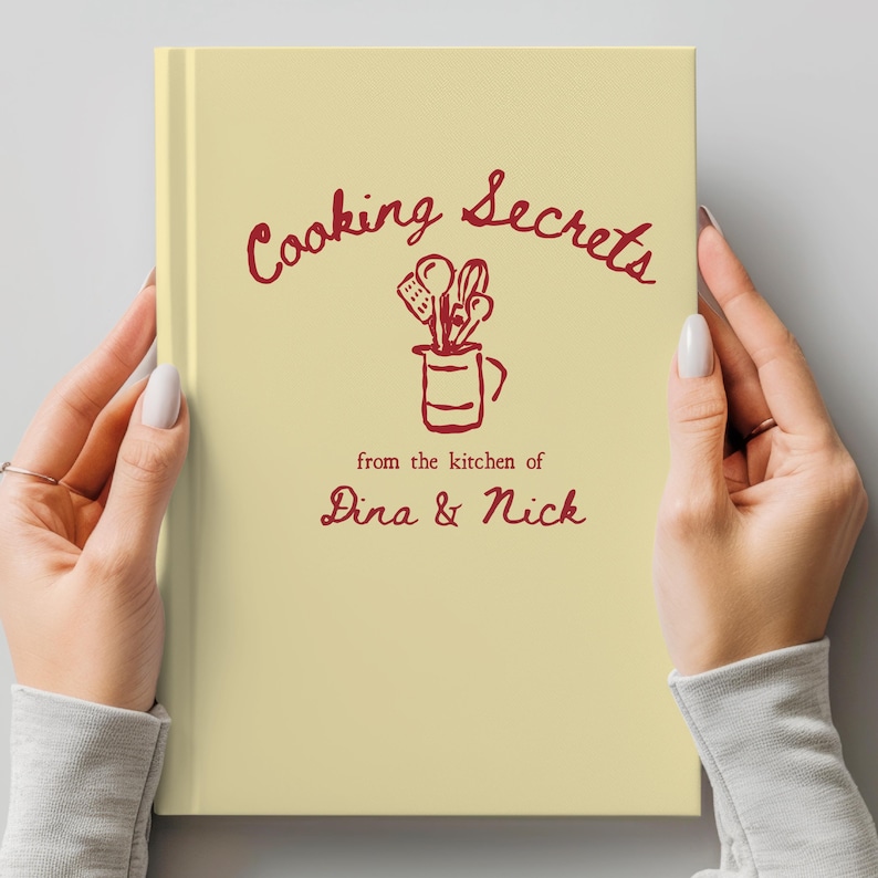 Engagement Gift Recipe Book Personalized Newlywed Gift Custom Cookbook ...