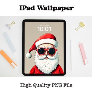 CHRISTMAS WALLPAPER IPAD, Christmas iPad Background, Santa Digital ...
