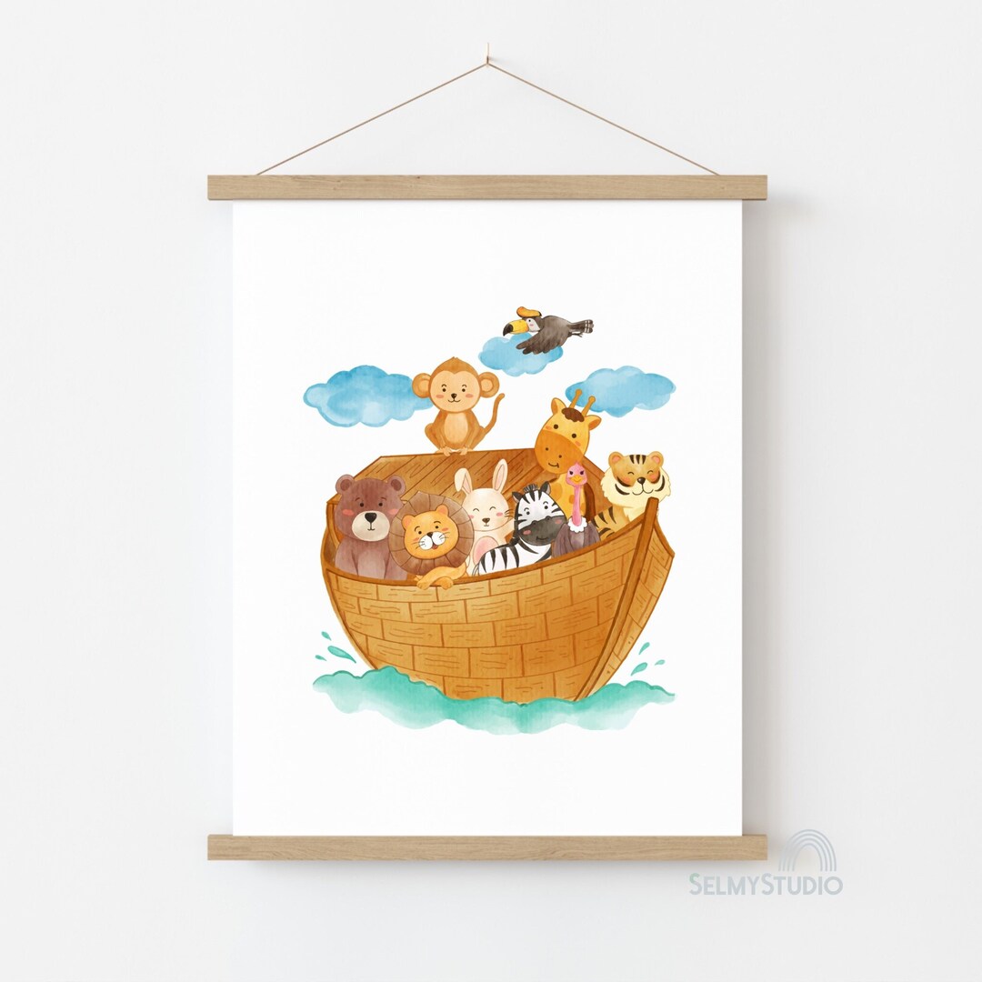 Noah’s Ark Printable Nursery Decor, Kids Wall Art Noah’s Ark Children’s ...
