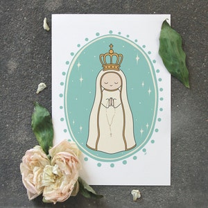 Our Lady of FATIMA Digital Print, Catholic Wall Art, Virgin Mary ...