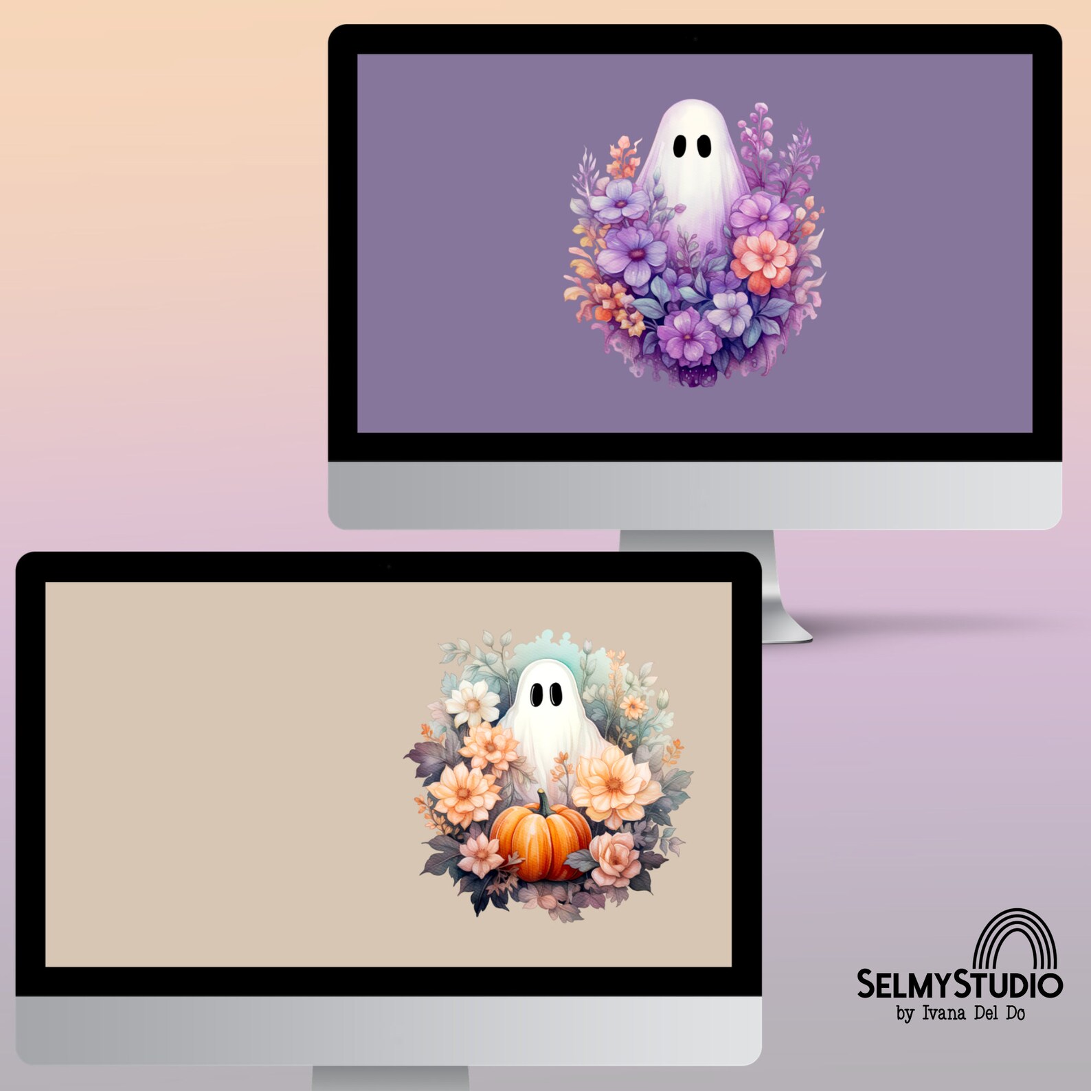 HALLOWEEN Desktop Wallpaper Ghost Computer Background October Laptop ...